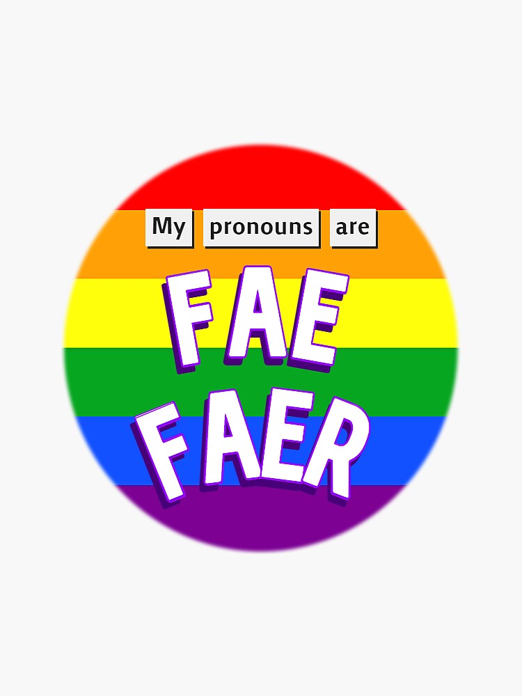 "My Pronouns are Fae/Faer" Sticker for Sale by kingviimbi | Redbubble