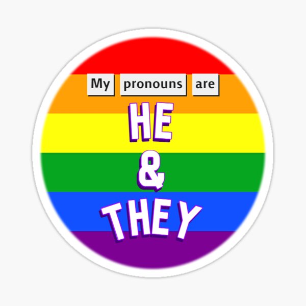"My Pronouns Are He/They" Sticker for Sale by kingviimbi | Redbubble