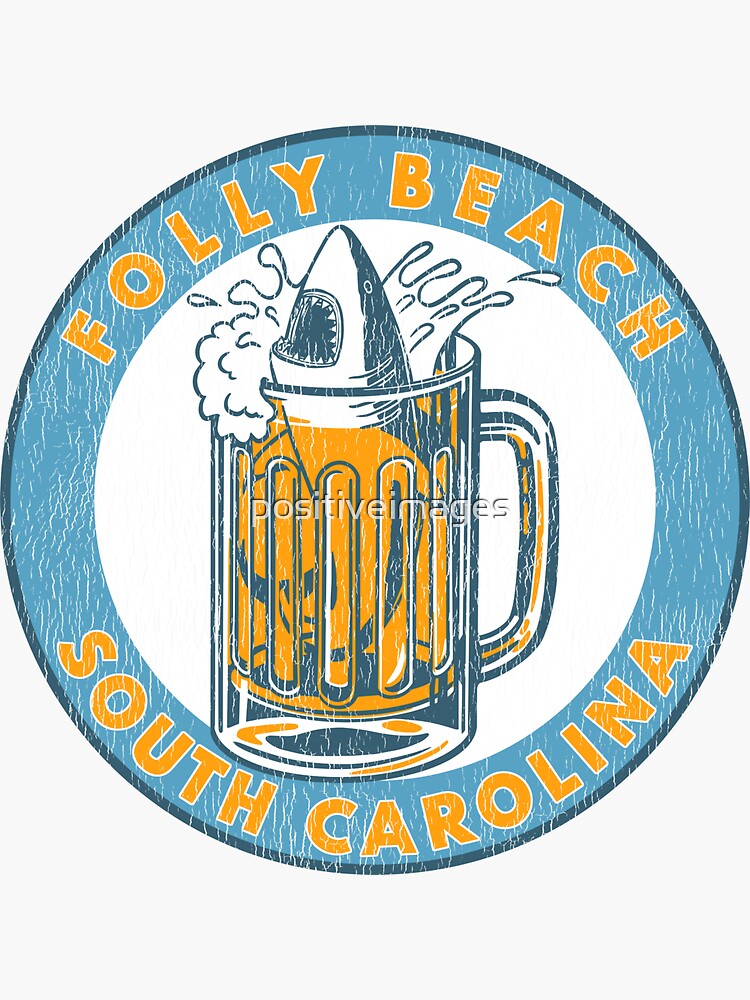 "Folly Beach, South Carolina Worn" Sticker for Sale by positiveimages ...