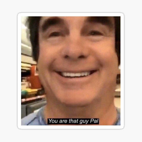"You're That Guy Pal :D" Sticker for Sale by NeatMemes | Redbubble