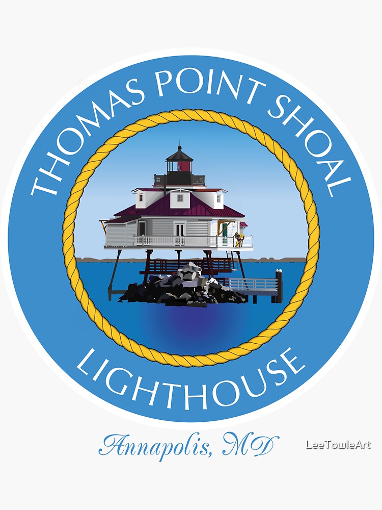 "Thomas Point Shoal Lighthouse, Annapolis, Maryland" Sticker for Sale ...