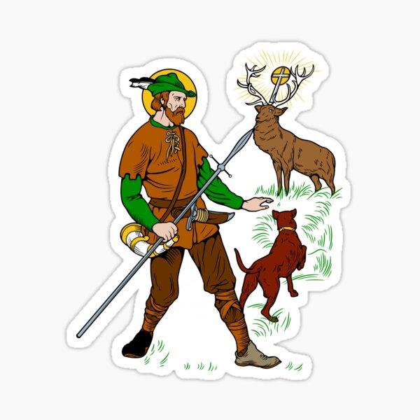 "ST HUBERT OF LIEGE the HUNTER" Sticker by CatholicSaints | Redbubble