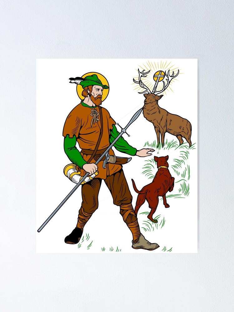 "ST HUBERT OF LIEGE the HUNTER" Poster for Sale by CatholicSaints ...