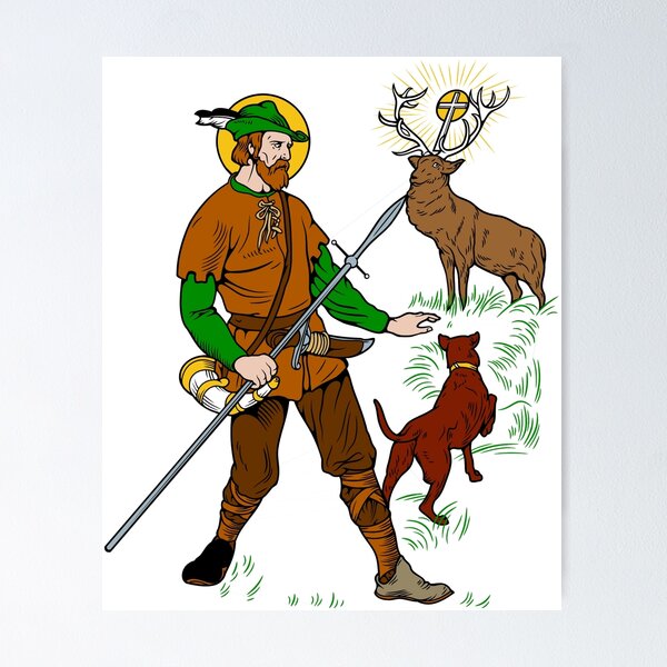 "ST HUBERT OF LIEGE the HUNTER" Poster for Sale by CatholicSaints ...