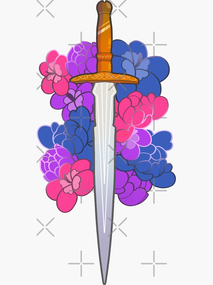 "Love is a dagger | loki | bi flag " Sticker for Sale by Nobellun ...