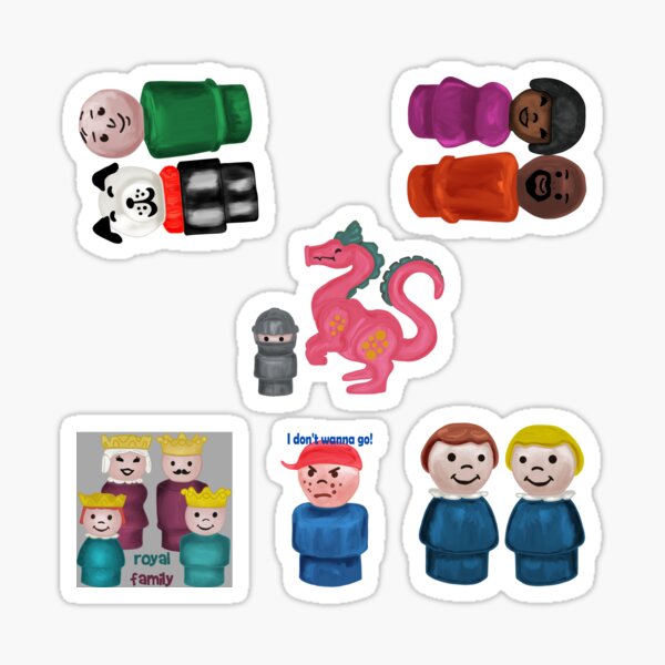 "Little Round People Sticker Pack" Sticker for Sale by unhingedheather ...