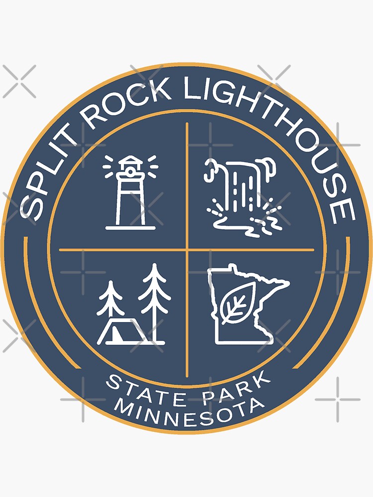 "Split Rock Lighthouse State Park Heraldic Logo" Sticker for Sale by ...