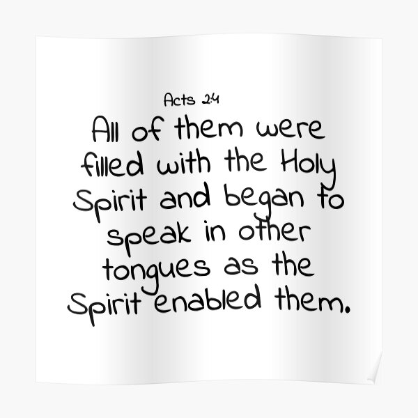 "Bible verse: Acts 2:4" Poster by john-3-16 | Redbubble
