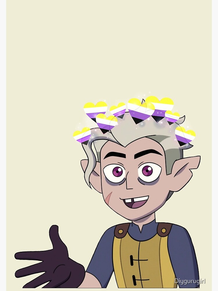 "hunter the owl house (the golden guard) with a non-binary heart crown ...