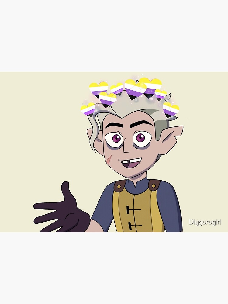 "hunter the owl house (the golden guard) with a non-binary heart crown ...
