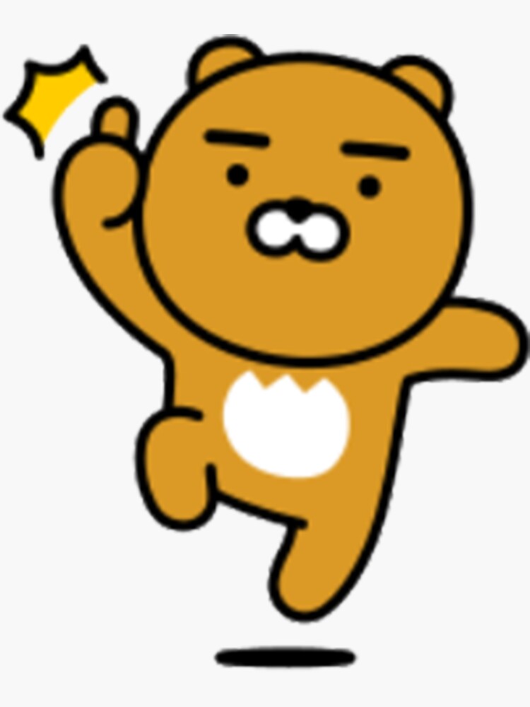 "KakaoTalk Friends Hello! Ryan (카카오톡 라이언) 01 Jumping Joy" Sticker for ...
