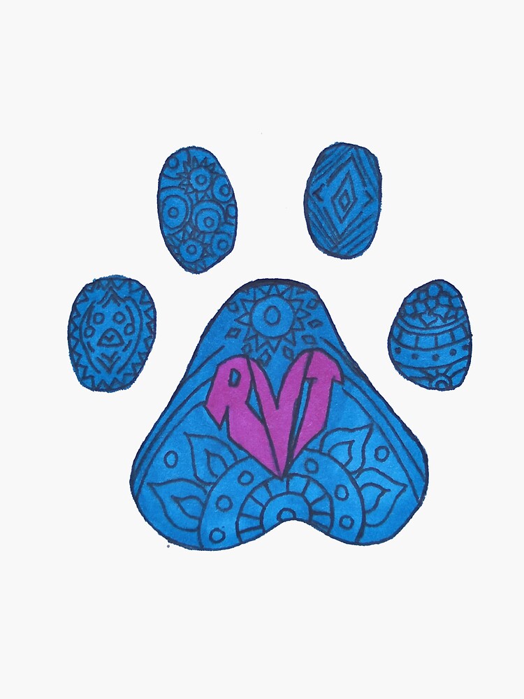 "Proudly RVT Paw Print" Sticker for Sale by mARTinARTifact | Redbubble