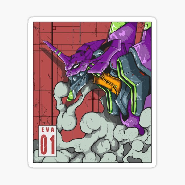 "EVA-01 EVANGELION" Sticker for Sale by DmitriBurkov | Redbubble