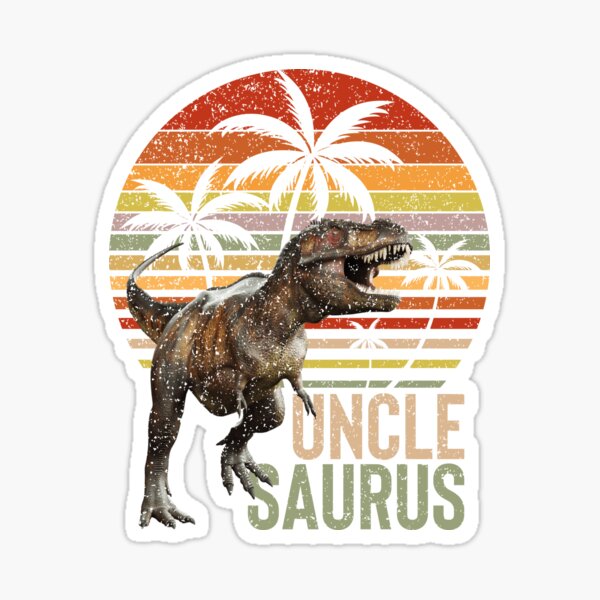 "Unclesaurus T Rex Dinosaur Uncle Saurus Family Matching" Sticker for ...
