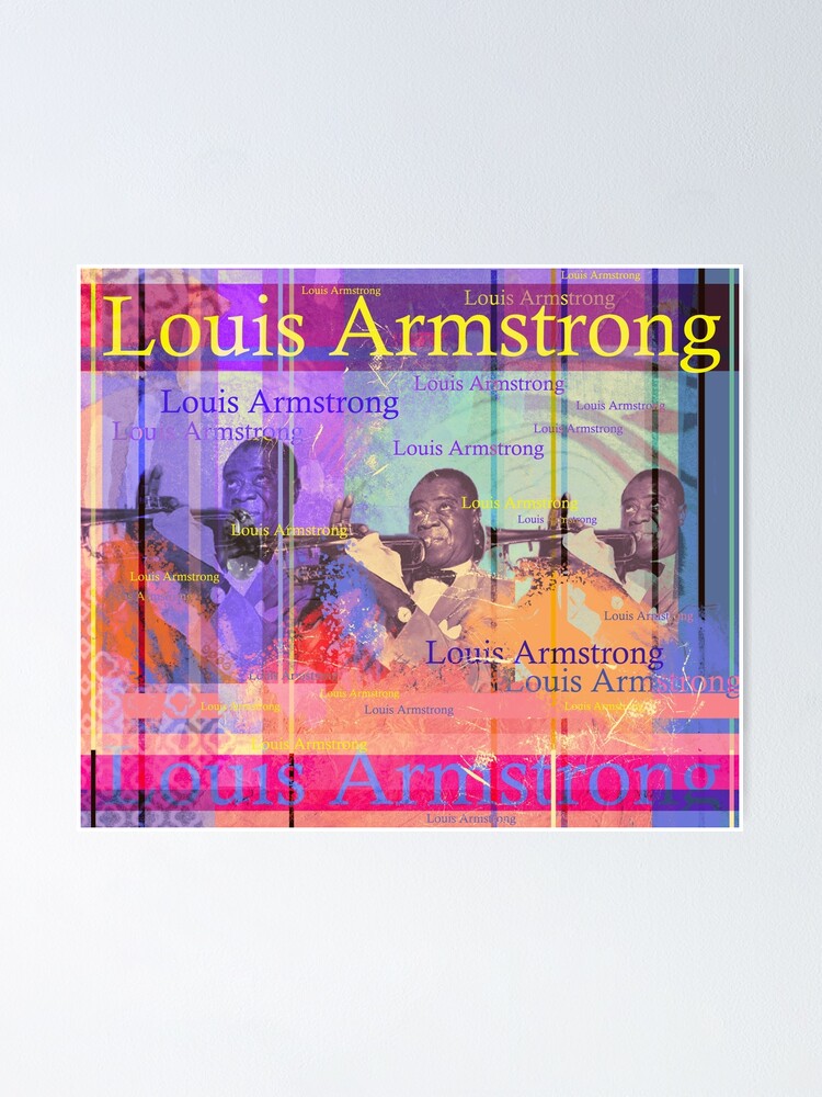 "Louis Armstrong portrait, Satchmo jazz trumpeter, aesthetic collage ...