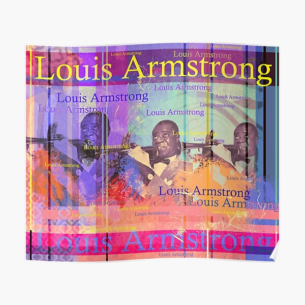 "Louis Armstrong portrait, Satchmo jazz trumpeter, aesthetic collage ...