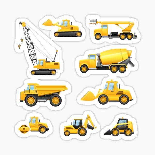 "Construction vehicles collection set" Sticker for Sale by abhishekarts ...