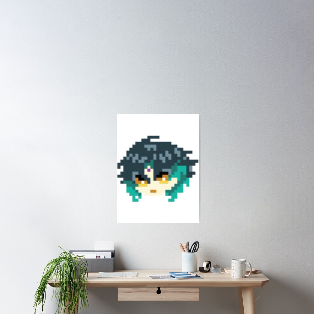 Poster « xiao pixel art genshin impact », par Nexlarav | Redbubble