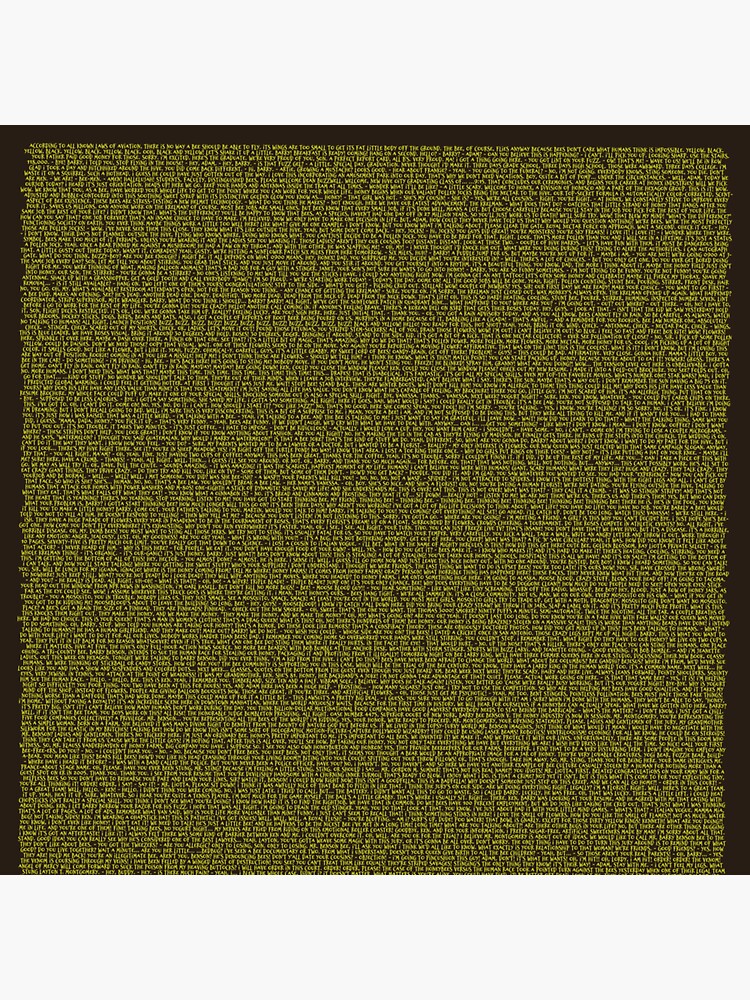 "The Entire bee movie script on a mug" Sticker for Sale by best-dog ...