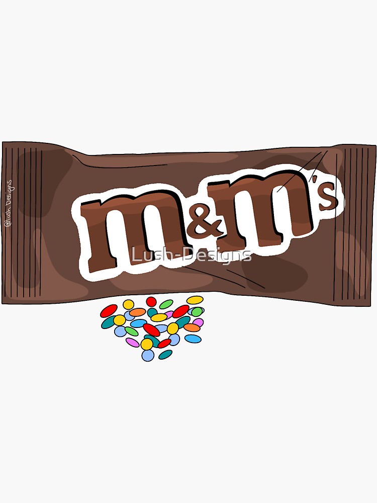 "Copy of MnM chocolate bar design" Sticker for Sale by Lush-Designs ...