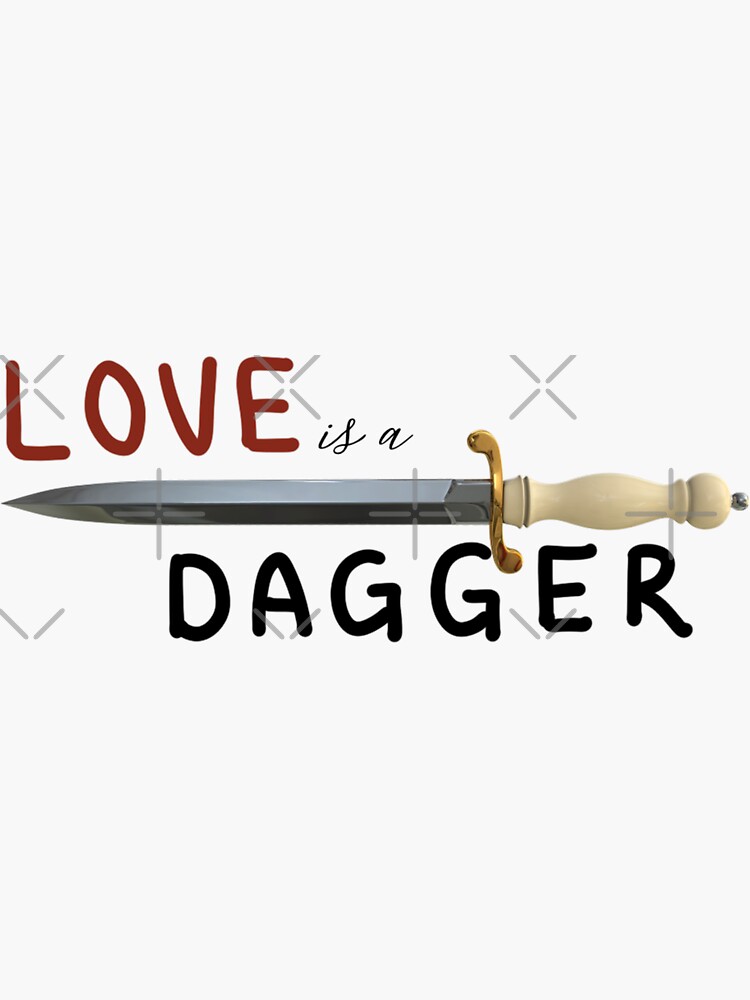 "love is a dagger loki" Sticker for Sale by erodabcrnes | Redbubble