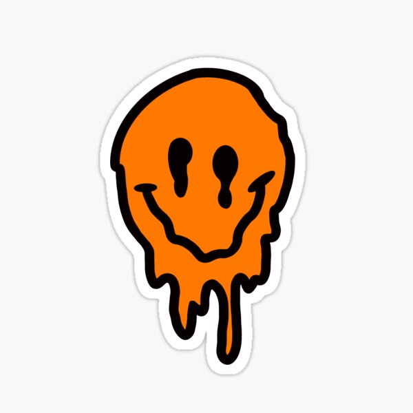 "Dripping Smiley Face " Sticker for Sale by Manifestion | Redbubble