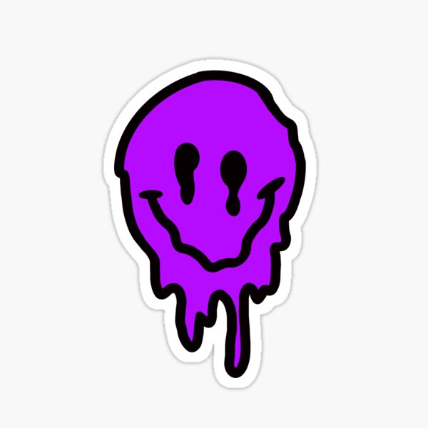"Purple Smiley Face" Sticker for Sale by Manifestion | Redbubble
