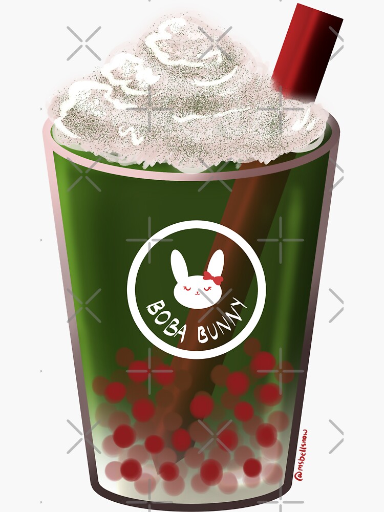 "Kawaii Matcha Green Tea Boba Bunny (Bubbletea)" Sticker for Sale by ...