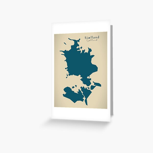 "Modern Map - Sjaelland map DK" Greeting Card for Sale by ingomenhard ...
