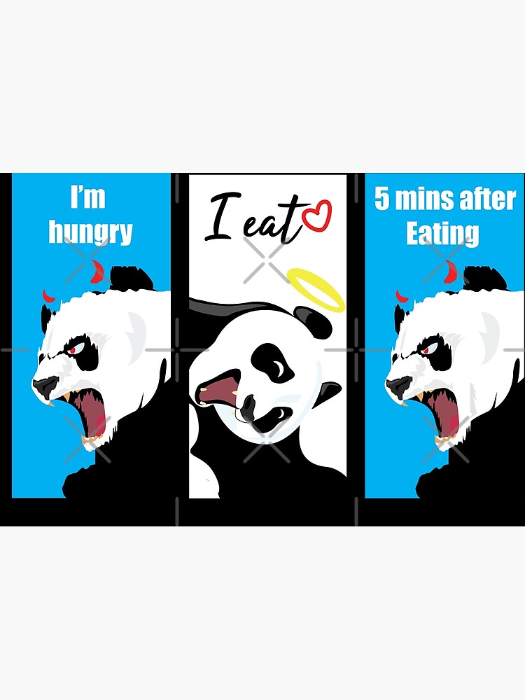 "Why do I get hungry after eating? - cute and scary panda" Poster for ...