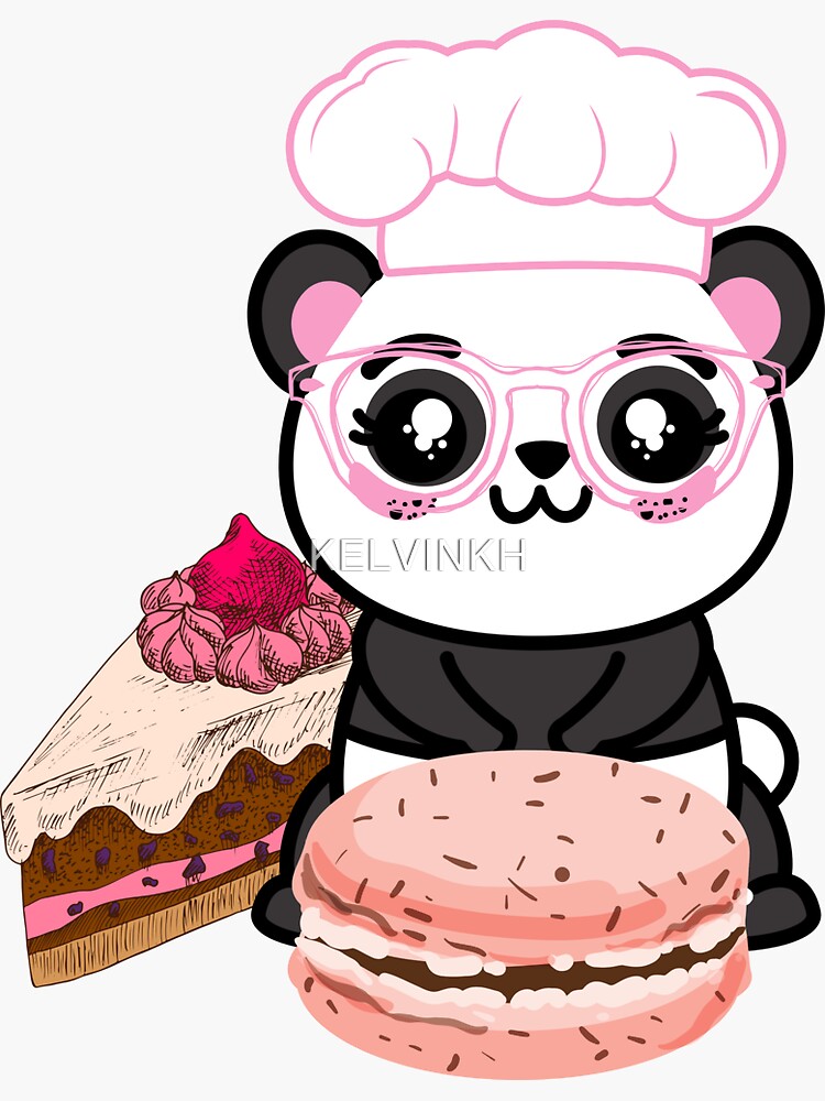 "Panda Loves To Bake" Sticker for Sale by KELVINKH | Redbubble