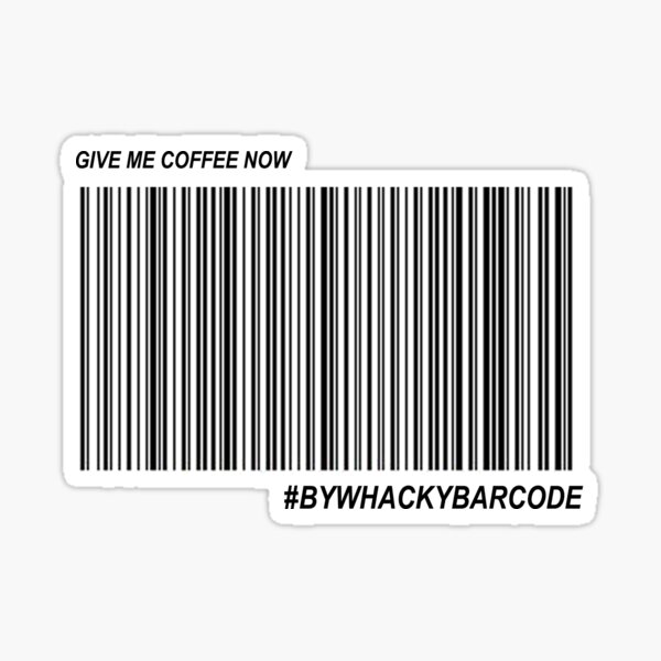 Pegatina «Dame un código de barras de café» de bywhacky | Redbubble