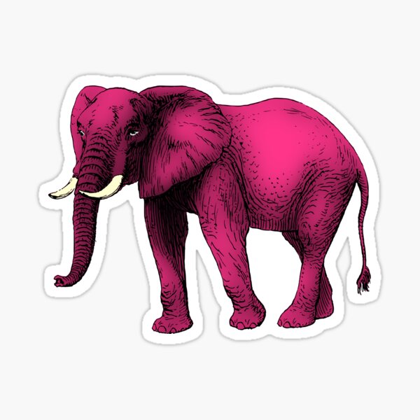 "Pink Elephant" Sticker for Sale by limitlezz | Redbubble