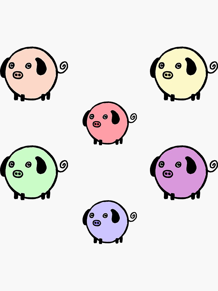 "Pig pack, pig mini set" Sticker for Sale by hvasilevshop | Redbubble