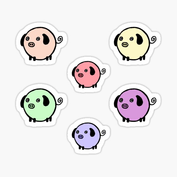 "Pig pack, pig mini set" Sticker for Sale by hvasilevshop | Redbubble