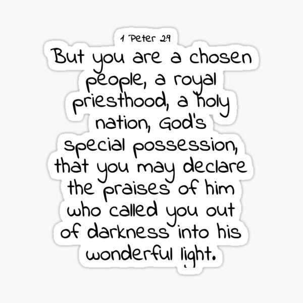  Bible Verse 1 Peter 2 9 Sticker For Sale By John 3 16 Redbubble