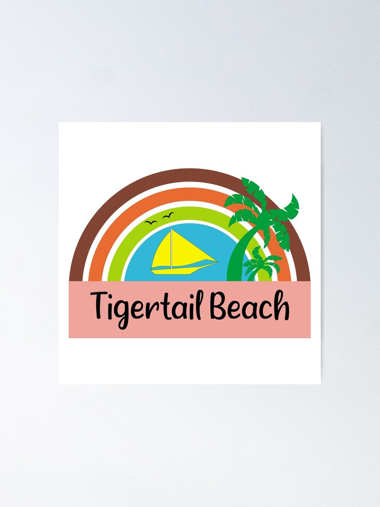 "Retro Tigertail Beach For Tourists, Locals " Poster by DJAMALK | Redbubble