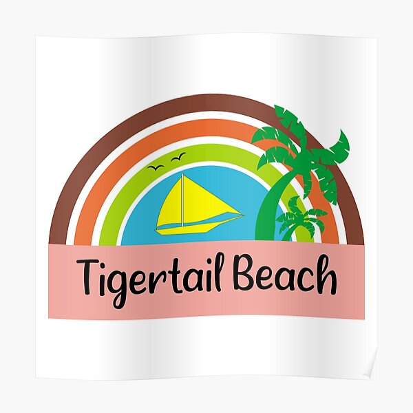 "Retro Tigertail Beach For Tourists, Locals " Poster by DJAMALK | Redbubble