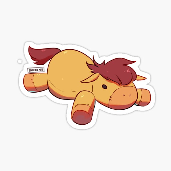 "Helluva Boss - BlitzØ's Horsey Plush laying " Sticker for Sale by ...