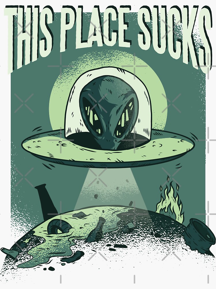 "Alien Trash " Sticker for Sale by TRIBExSPACE | Redbubble