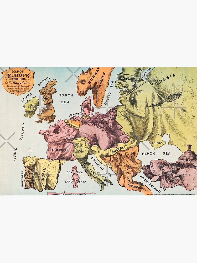 "War Map of Europe for 1870: As seen through French eyes by Paul Hadol ...