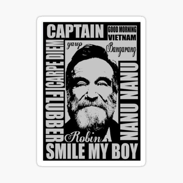 "Robin Williams" Sticker for Sale by PilibhitDSGN | Redbubble
