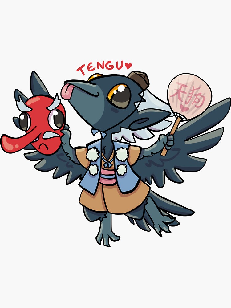 "Cute Tengu Chibi" Sticker for Sale by Cuterefaction | Redbubble