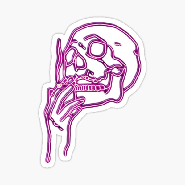 "Cute Neon Smoking Skull " Sticker for Sale by Marshmello- | Redbubble