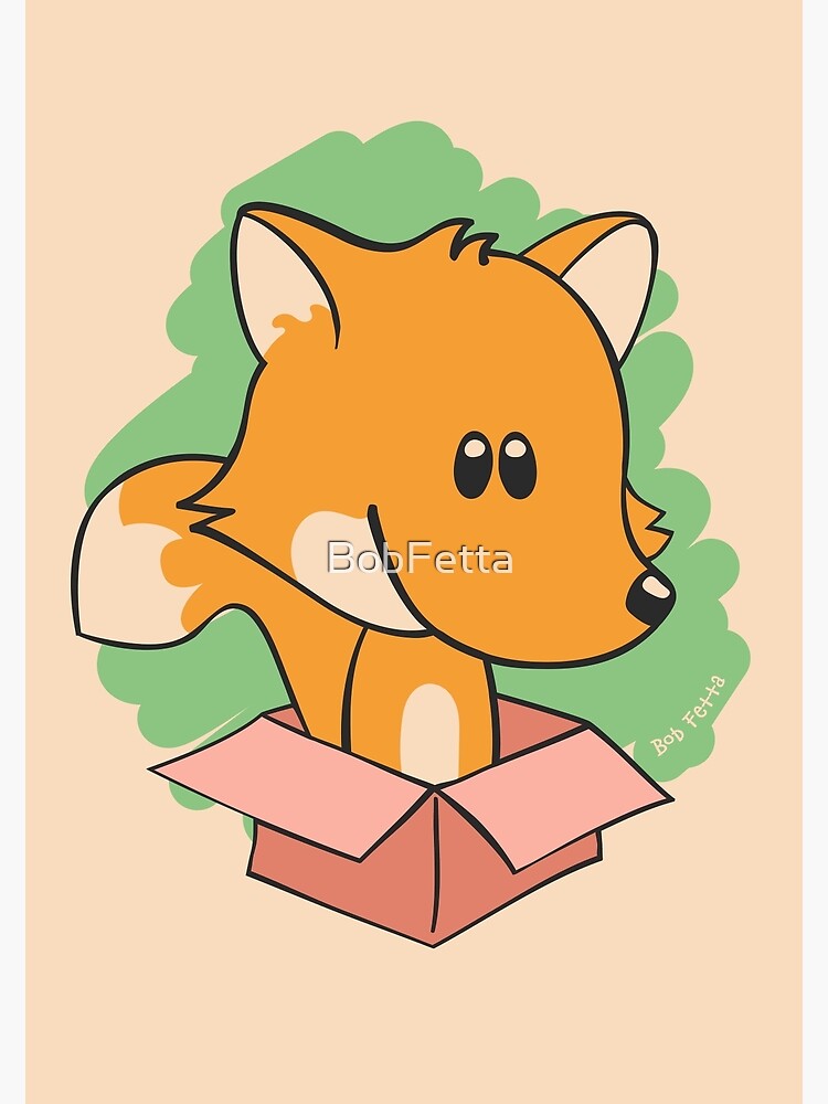 "Cute Fox In A Box" Poster for Sale by BobFetta | Redbubble