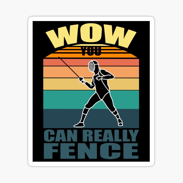 "Vintage Fencing Sport Epee Sabre Fence Medal Retro Fencer" Sticker for ...