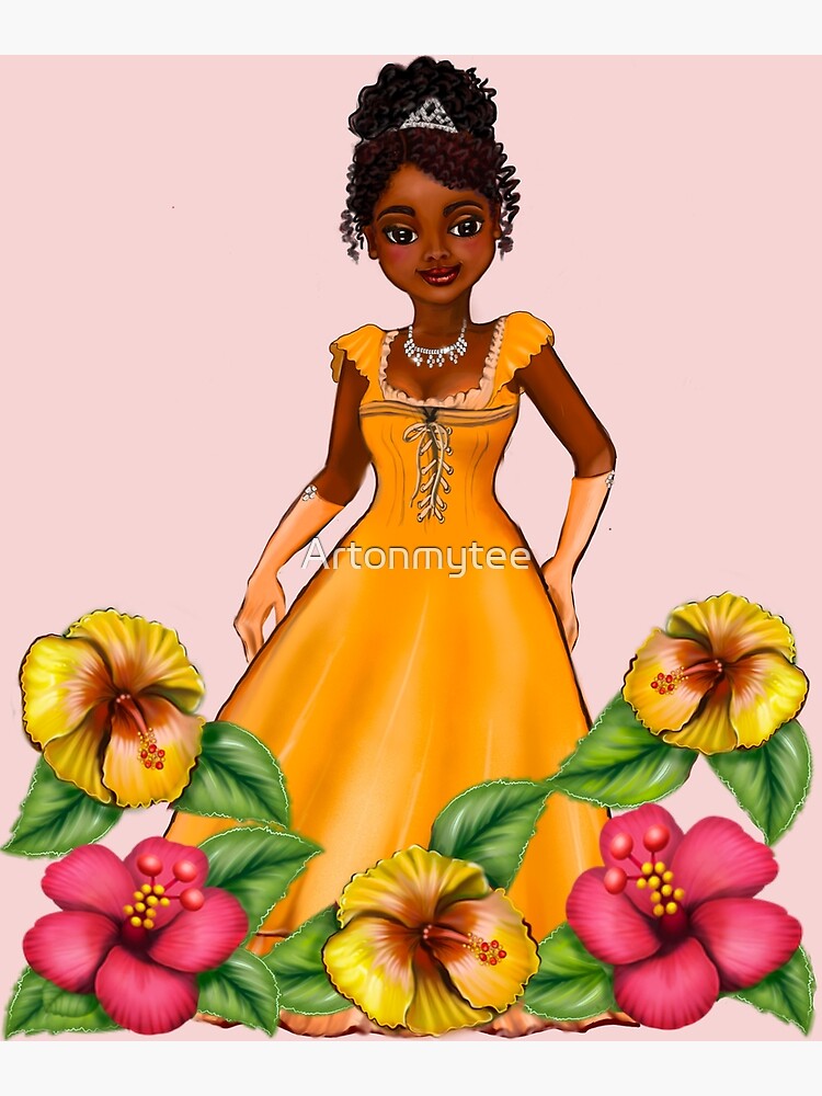 "Princess Coco with hibiscus flowers ! beautiful black girl with Afro ...