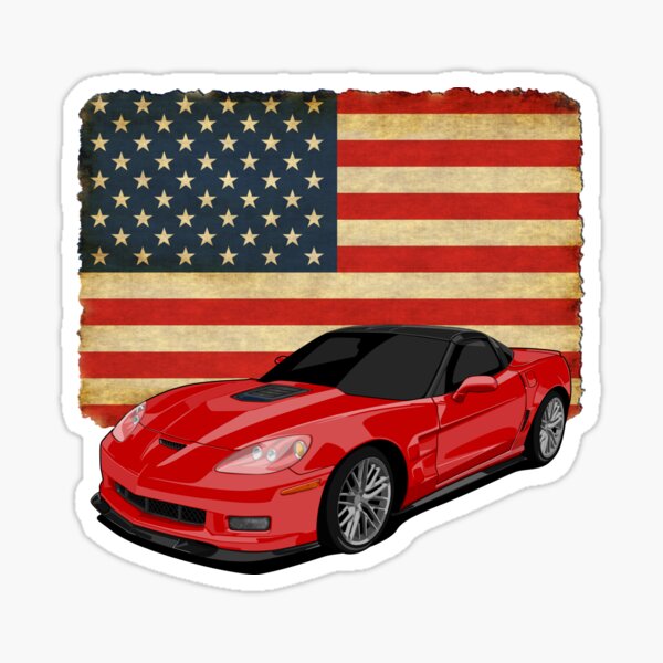 "Copy of Corvette C6 ZR1 - USA flag - Red" Sticker for Sale by Car ...