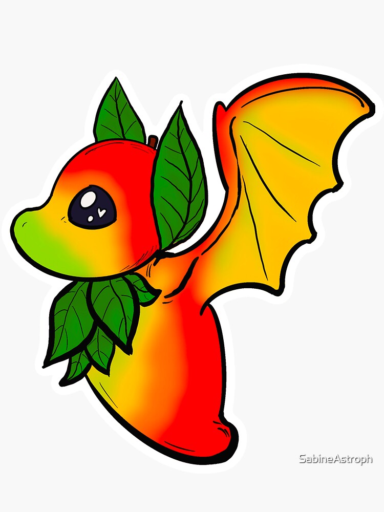 "Mango bat - fruit bat" Sticker for Sale by SabineAstroph | Redbubble