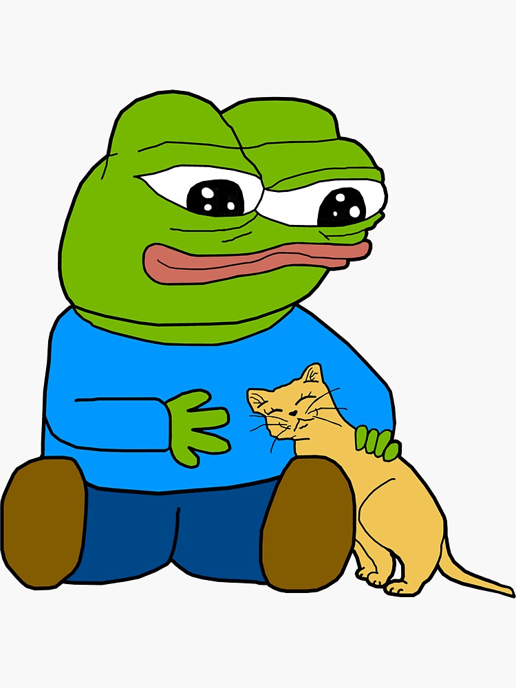 "Pepe With Cat" Sticker by Slav-Art | Redbubble